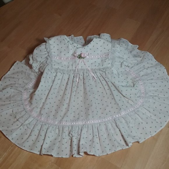 Bryan | Dresses | Vtg Baby Girl Bryan Dress Rosebud Print Ruffled ...